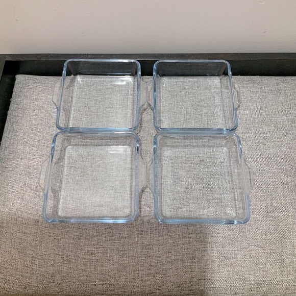 Daiso | Kitchen | Japanese Baby Blue Glass Baking Dish Set Of 4 | Poshmark